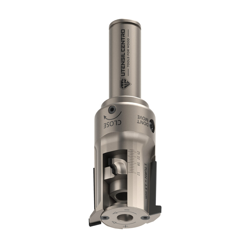 Adjustable diamond router cutter for multi-thickness panels - Utensil ...